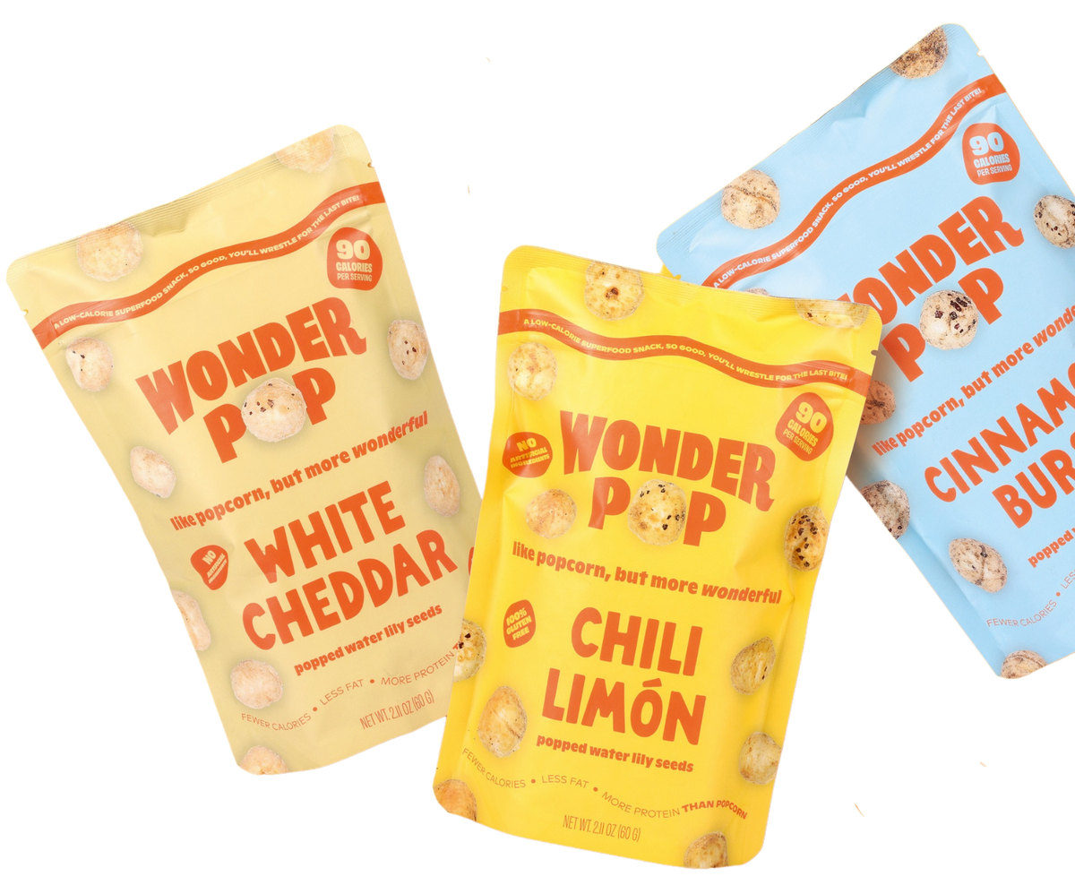 WonderPop Popped Water Lily Seeds - Healthy Low-Calorie Snacks